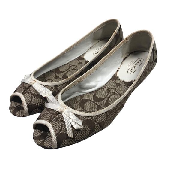 Coach | Shoes | Coach Nadine Peep Toe Flats M | Poshmark